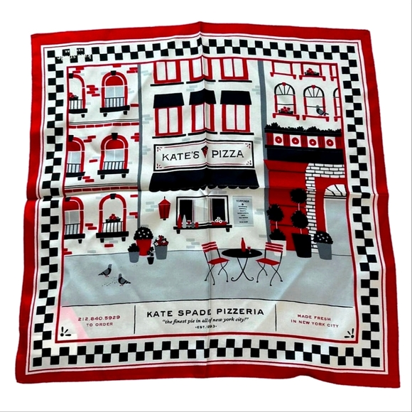 kate spade | Accessories | Kate Spade Pizzeria Silk Square Bandana ...